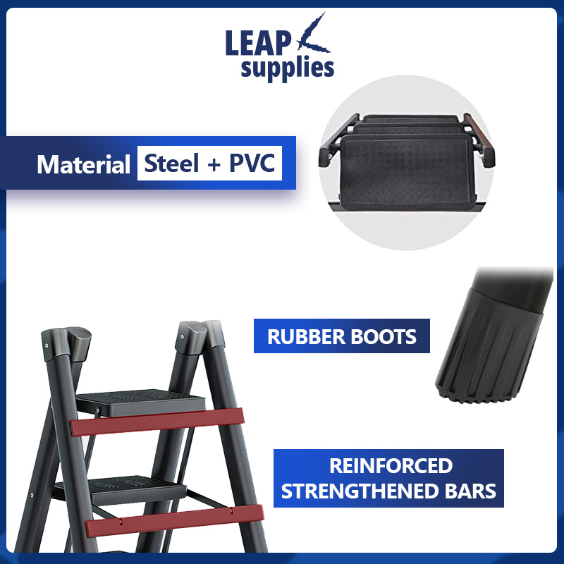 LEAP Folding Matte Black Step Ladder | LEAPsupplies Singapore