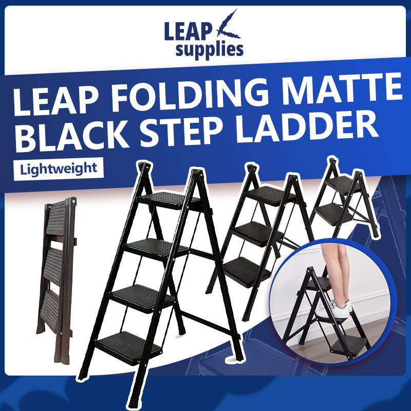 LEAP Folding Matte Black Step Ladder | LEAPsupplies Singapore