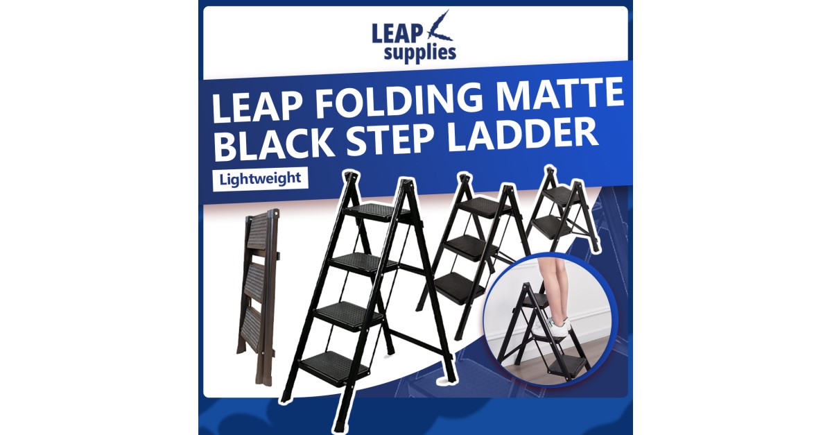 LEAP Folding Matte Black Step Ladder | LEAPsupplies Singapore